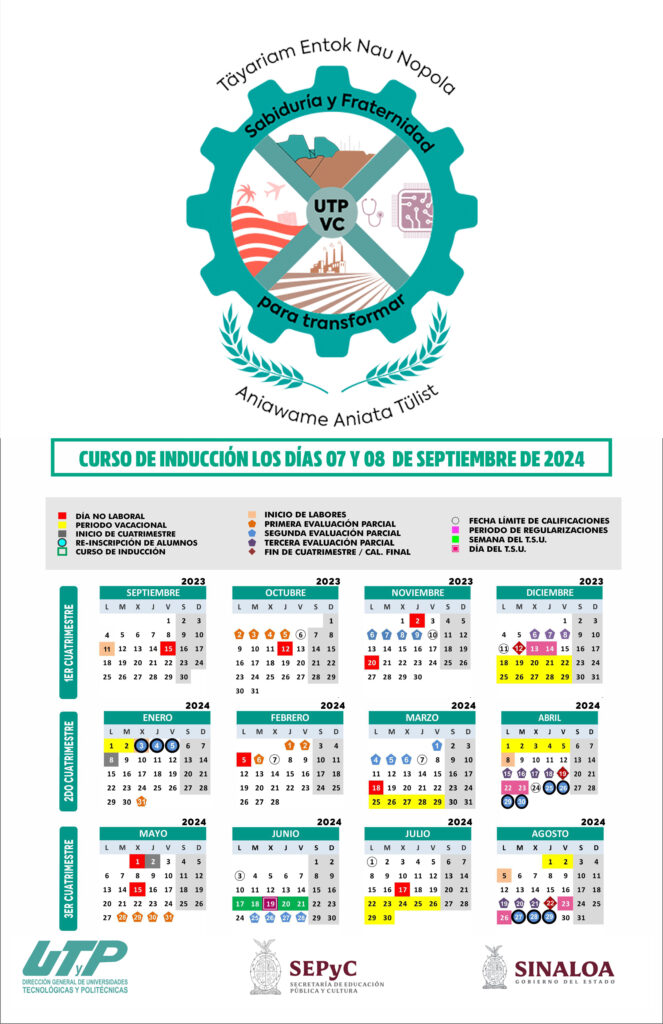 Calendario Escolar – UTP Valle del Carrizo